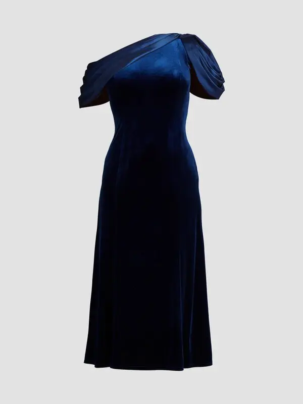 Tadashi Shoji Satin-embellished Velvet Gown