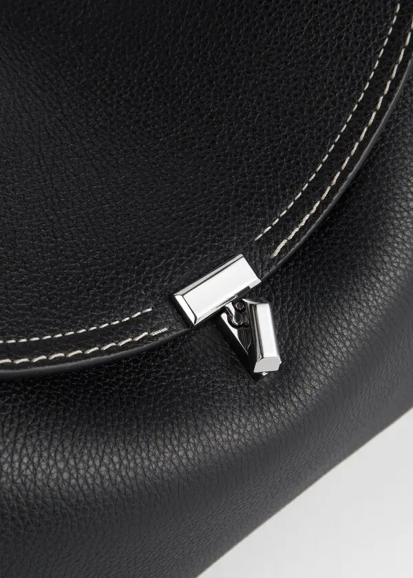 TOTEME T-lock Grained-leather Top Handle