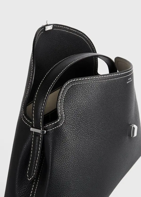 TOTEME T-lock Grained-leather Top Handle