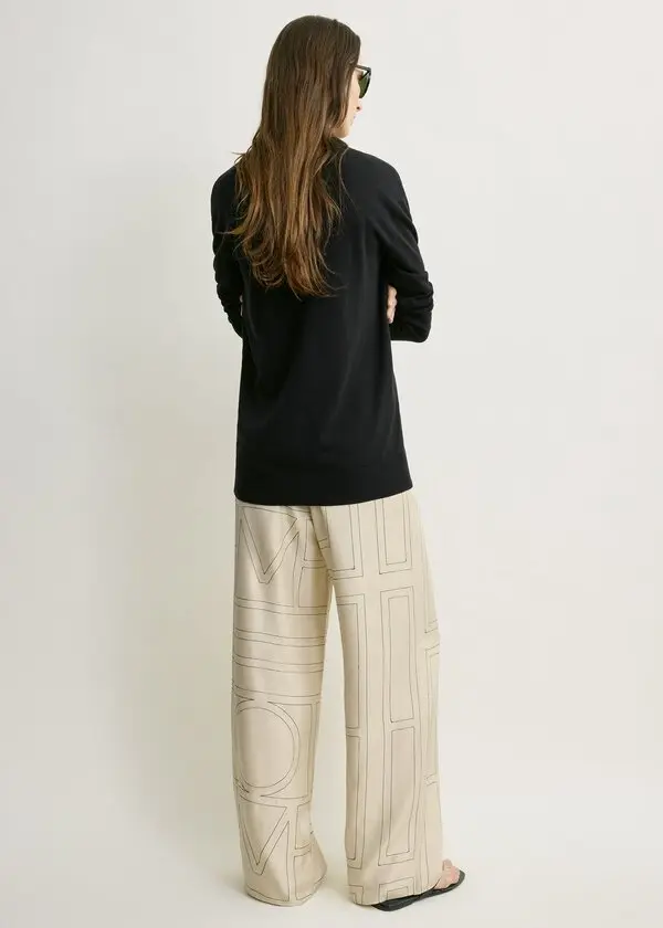 TOTEME Monogram Silk Pj Bottoms Ivory - Creme