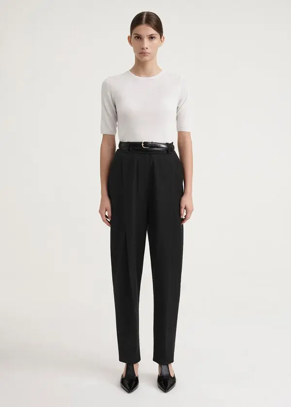 TOTEME Deep Pleat Straight Leg Trousers