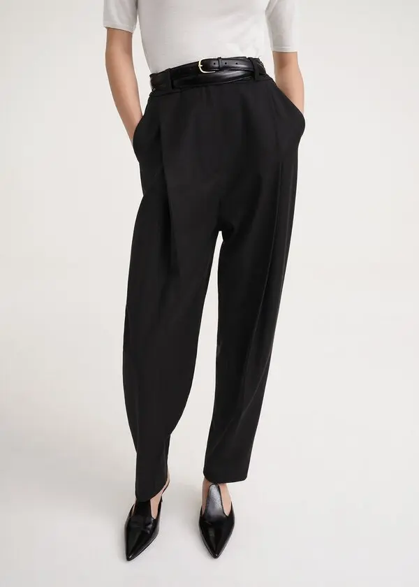 TOTEME Deep Pleat Straight Leg Trousers
