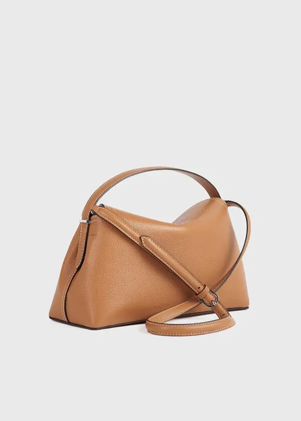 TOTEME T-lock Grained-leather Top Handle Bag - Brown