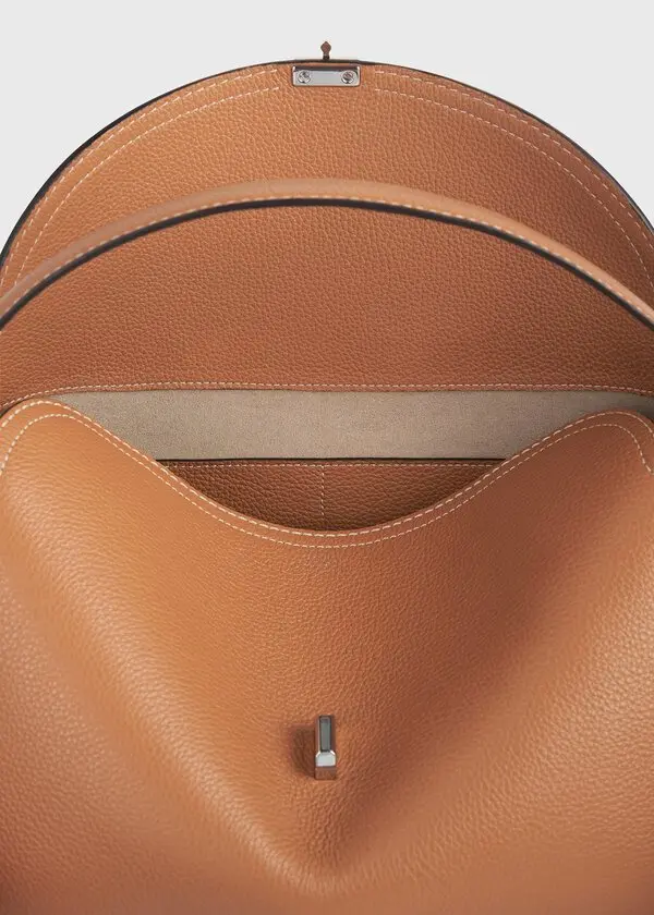 TOTEME T-lock Grained-leather Top Handle Bag - Brown