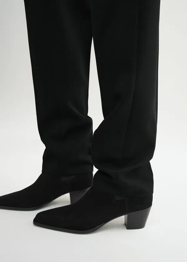 TOTEME Suede City Boots - Black