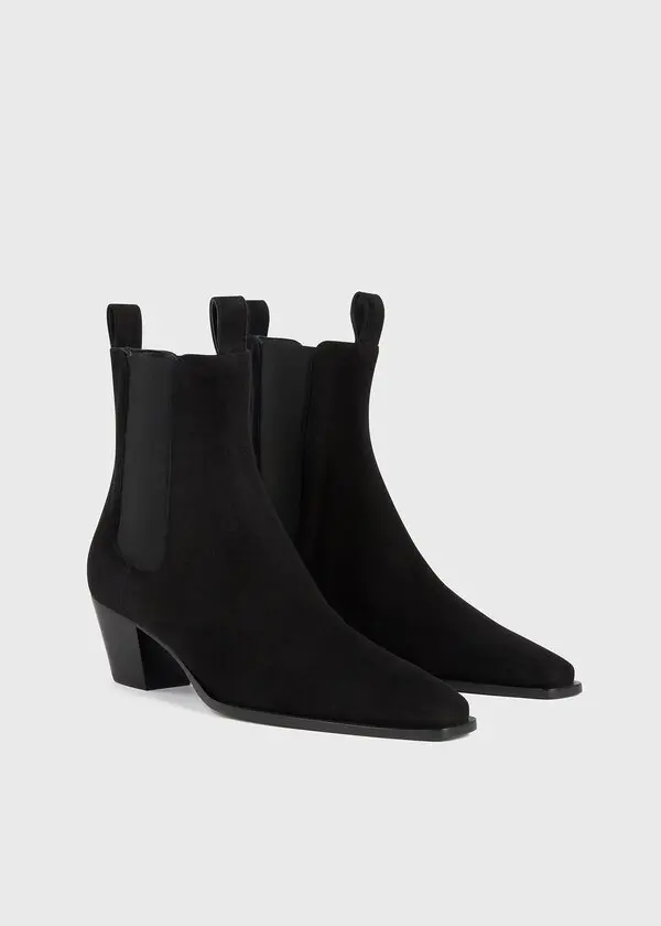 TOTEME Suede City Boots - Black