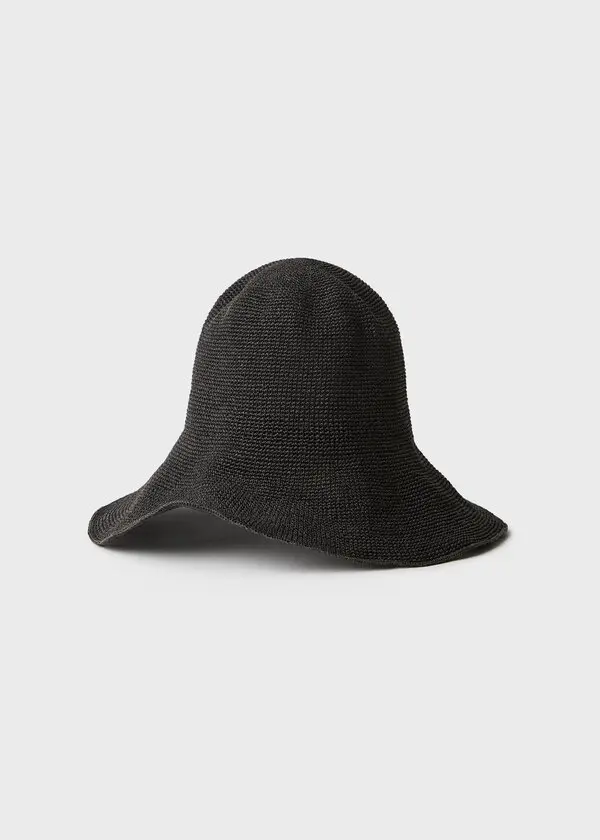 Toteme Paper Straw Bucket Hat - Black | Editorialist
