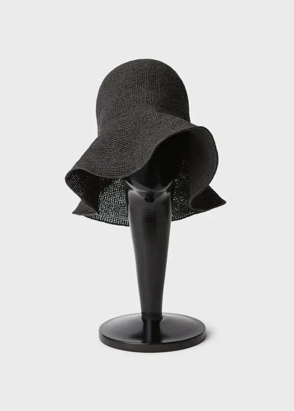 ☆Sale新品 TOTEME Paper straw hat BLACK Toteme Paper Straw Bucket Hat - Black | Editorialist