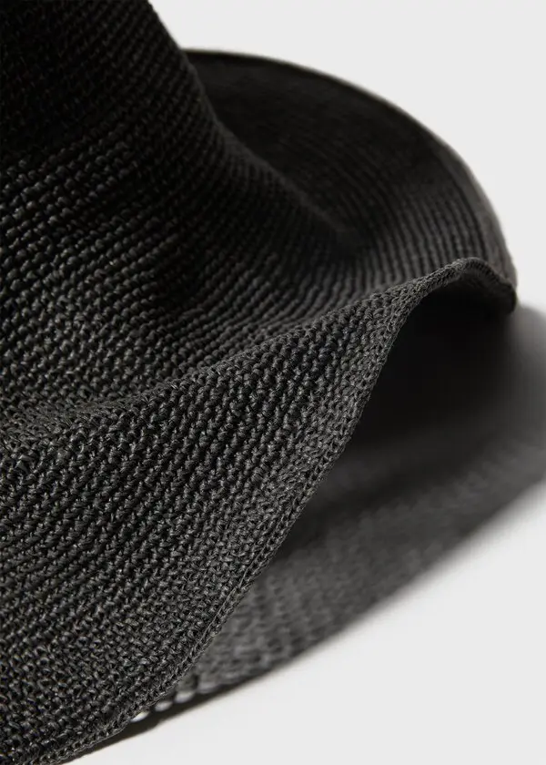 Toteme Paper Straw Bucket Hat - Black | Editorialist