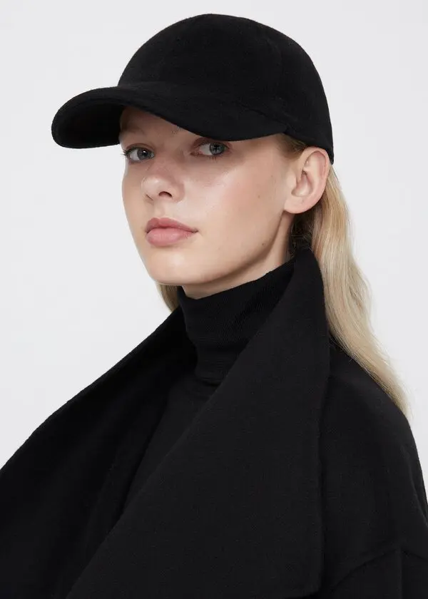 Toteme Doublé Baseball Cap - Black | Editorialist