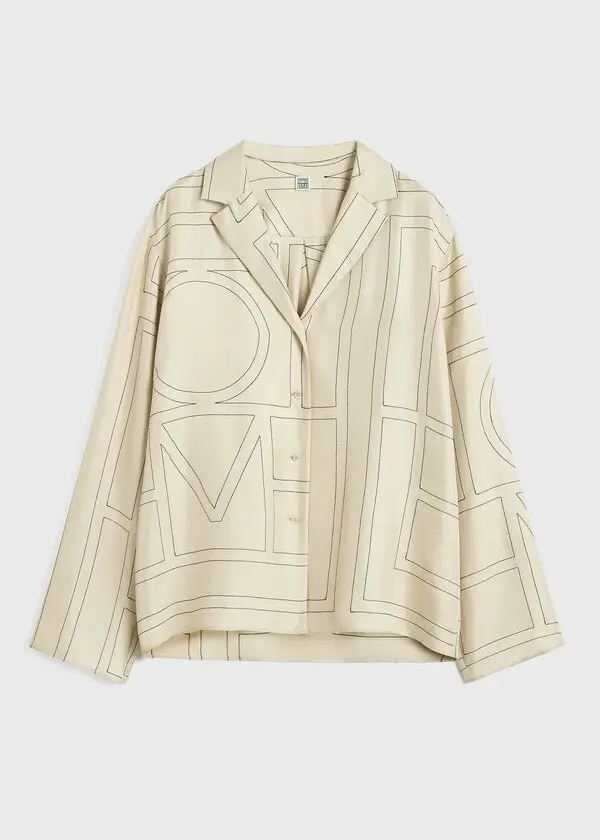 TOTÊME Monogram Silk Pj Top - Ivory