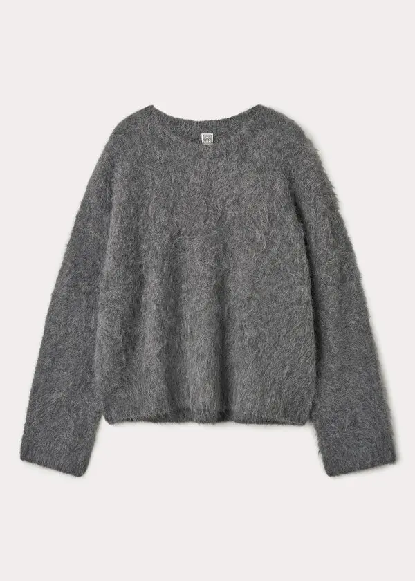 TOTEME Boxy Alpaca Knit Dark Mélange - Grey
