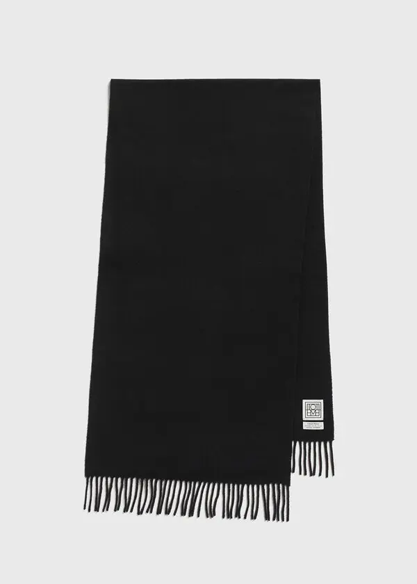 TOTEME Classic Wool Scarf - Black