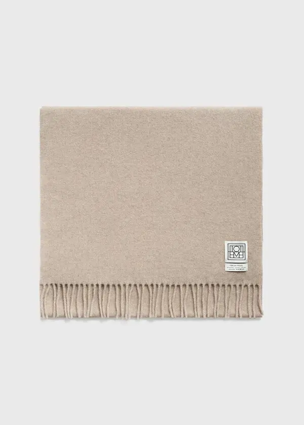TOTEME Classic Wool Scarf Light Beige Mélange - Light Beige Melange