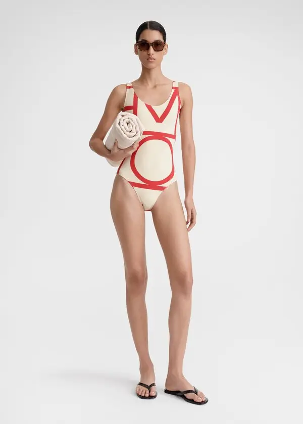 TOTEME Monogram Swimsuit - Cava,red