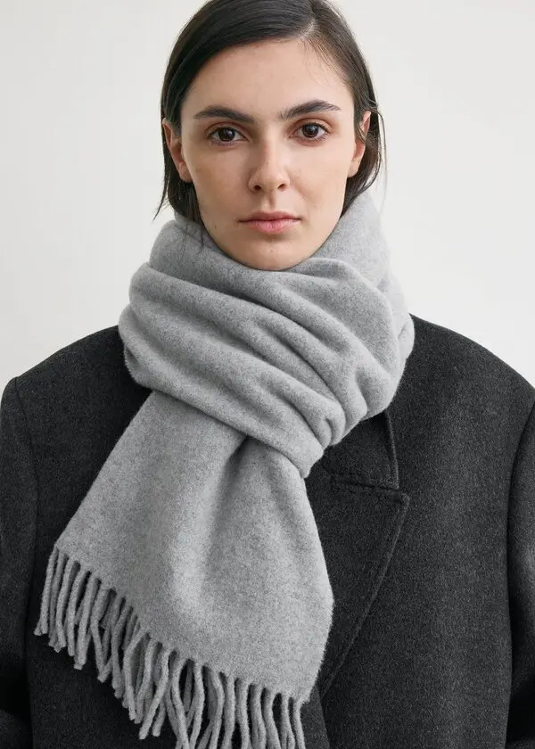 TOTEME Classic Wool Scarf - Grey