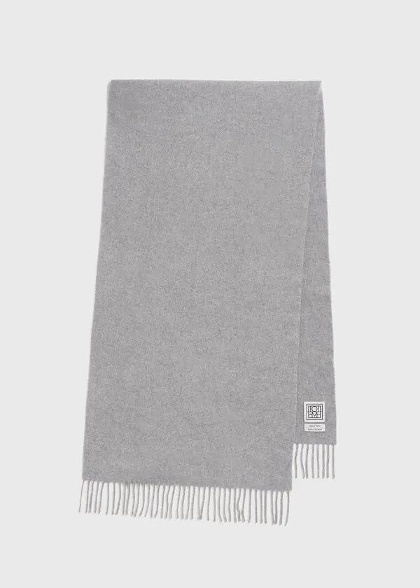 TOTÊME Classic Wool Scarf - Light Grey Melange