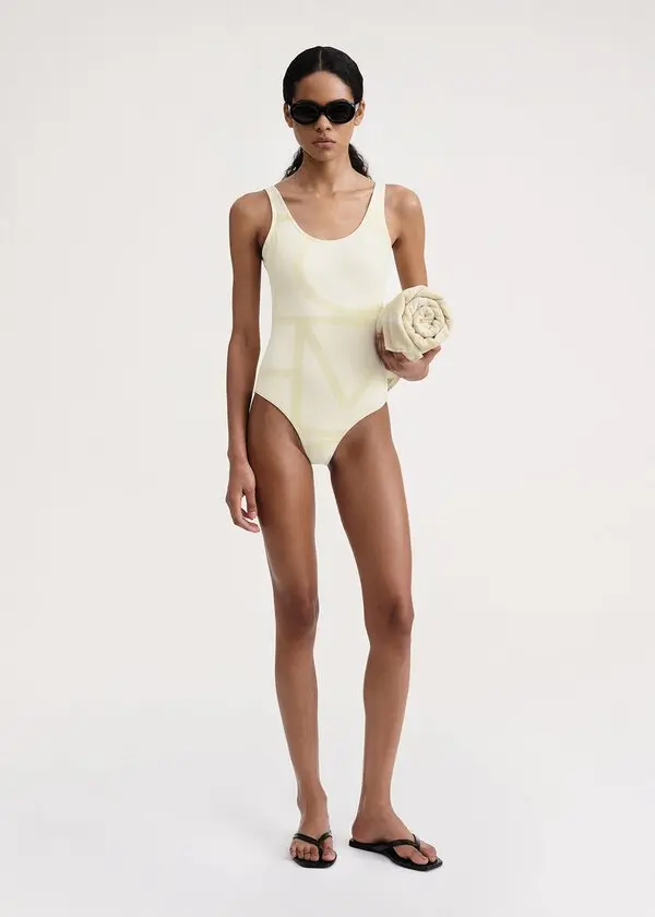 TOTEME Monogram One-piece Swimsuit - Sand Monogram