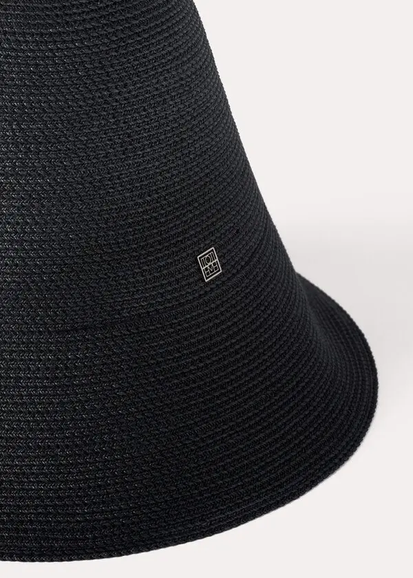 Toteme Woven Straw Hat - Black | Editorialist