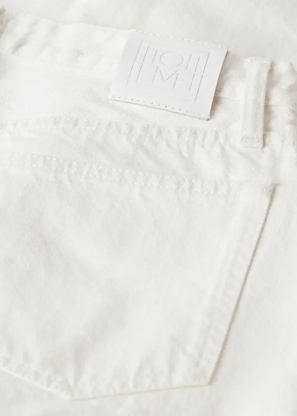 Toteme Twisted Seam Full Length Jeans - Off-White | Editorialist