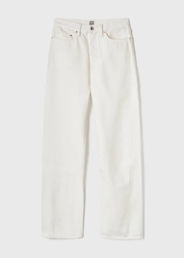 Toteme Twisted Seam Full Length Jeans - Off-White | Editorialist