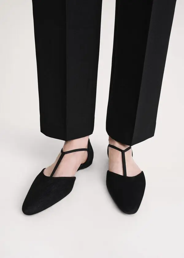 TOTEME The Suede T-strap Flat
