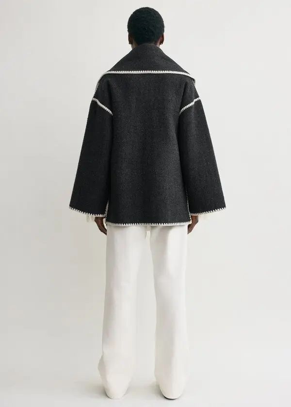 TOTEME Embroidered Scarf Jacket - Grey
