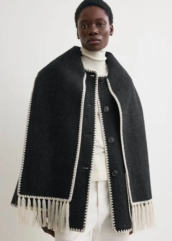 TOTEME Embroidered Scarf Jacket - Grey