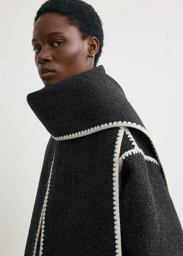 TOTEME Embroidered Scarf Jacket - Grey