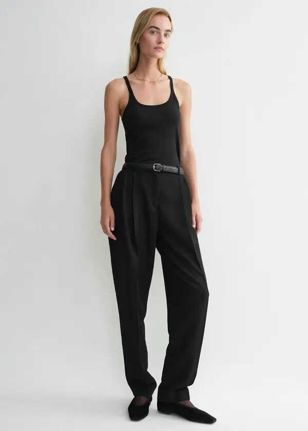 TOTEME Scoop Neck Rib Tank - Black