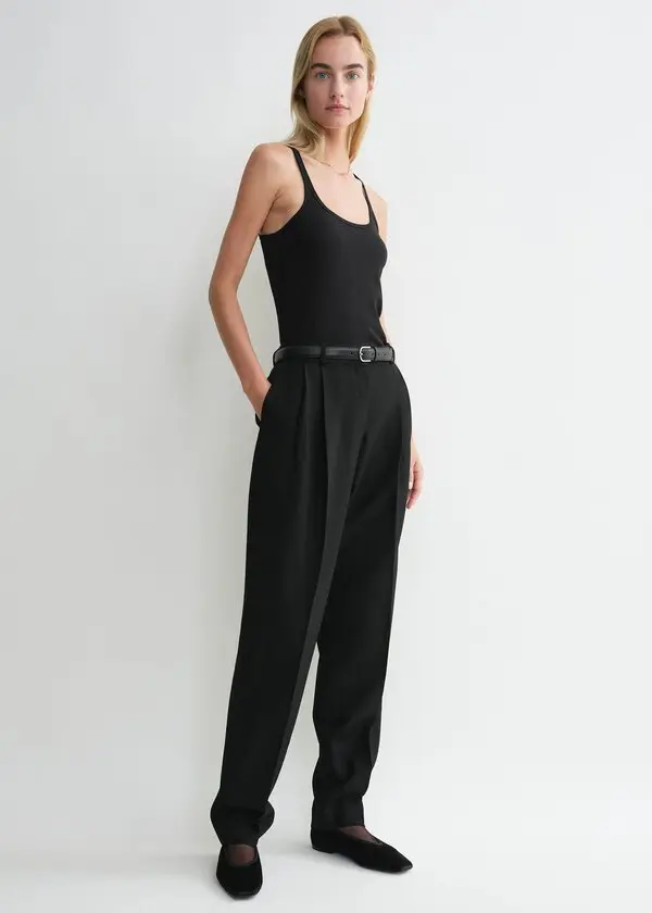 TOTEME Scoop Neck Rib Tank - Black