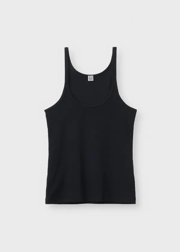 TOTEME Scoop Neck Rib Tank - Black