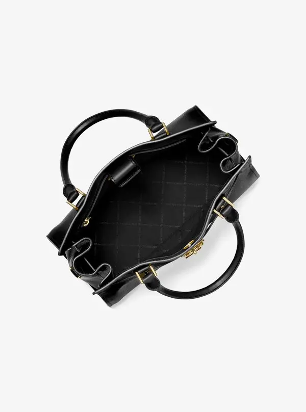 Michael Kors Hamilton Medium Leather Satchel - Black