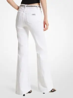 Michael Kors Denim Belted Flared Jeans