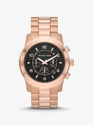 MICHAEL KORS oversized runway rose gold watch. Michael Kors Oversized Slim Runway Rose Gold-Tone Watch 42mm  main image 4