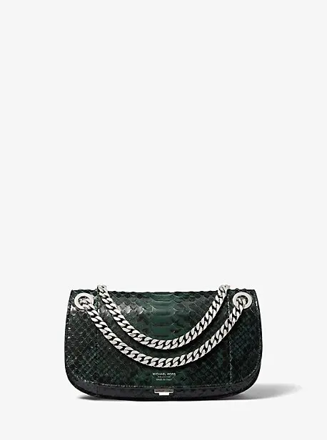 Michael Kors Christie Embossed Leather Envelope Bag
