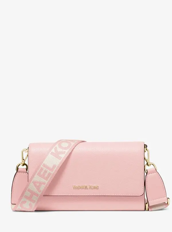 Michael Kors Jet Set Large Leather Crossbody Bag - Pink