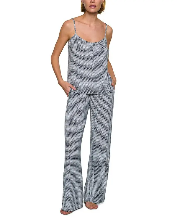 Eberjey Gisele Striped Pajama Set - Seashell Navy