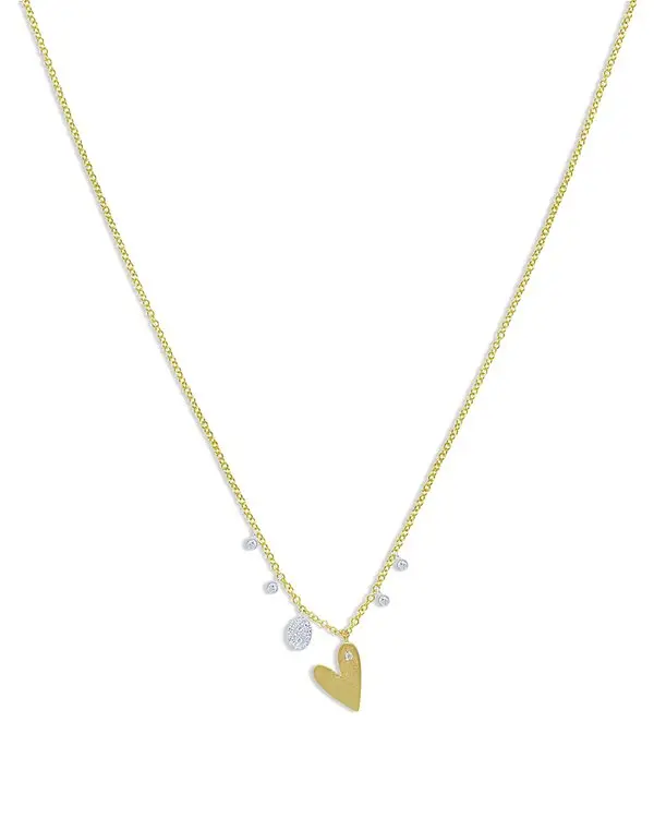 Meira T 14k Diamond Heart Pendant Necklace - Gold