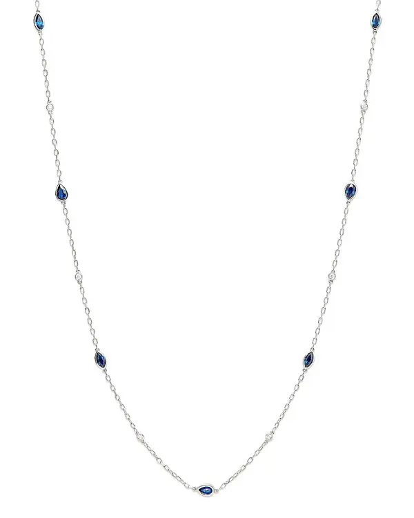 VRAI Bloomingdale's Fine Collection Sapphire & Diamond Necklace - Sapphire/white