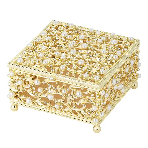 OLIVIA RIEGEL Eleanor Tone Crystal Embellished Box - Gold