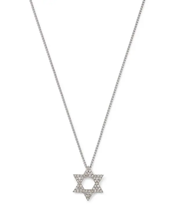 Bloomingdale'S Diamond Star Of David Pendant Necklace - White