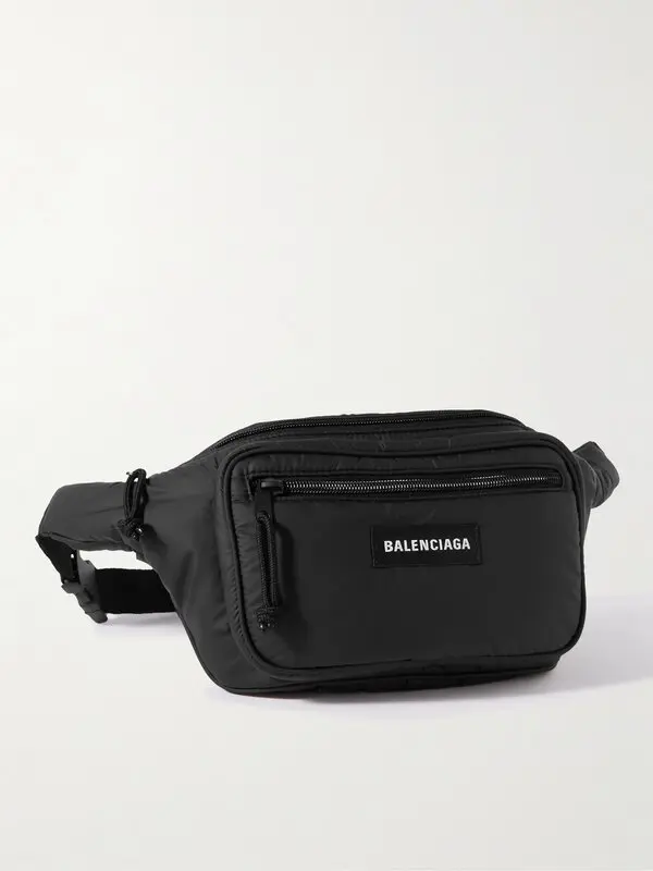 Balenciaga Explorer Logo-appliquéd Belt Bag - Black