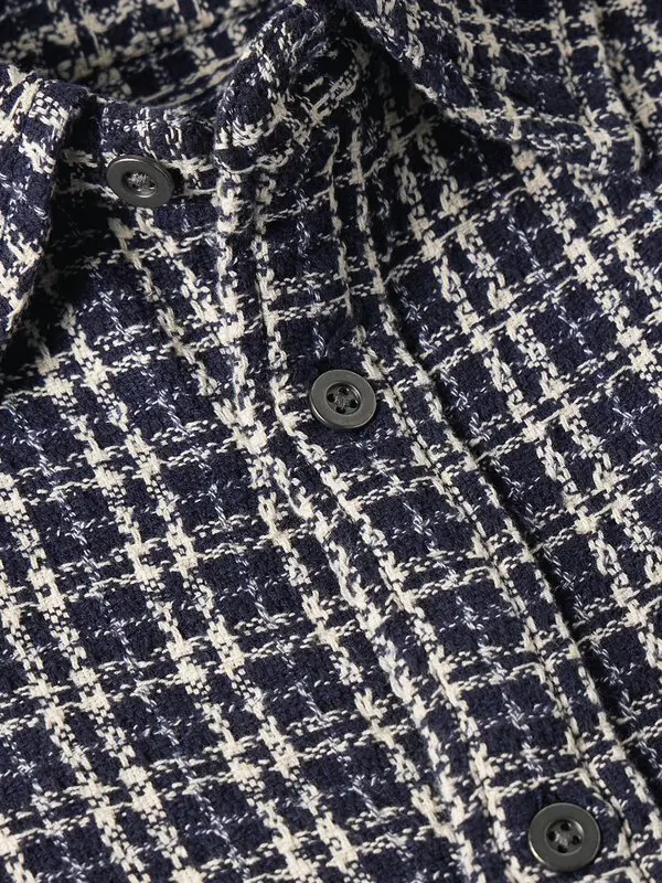CORRIDOR Checked Cotton-tweed Shirt - Blue