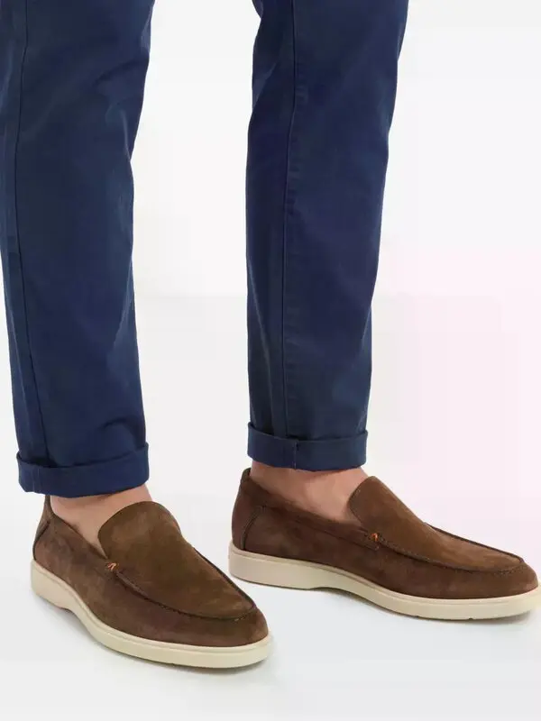 Santoni Almond-toe Loafers - Brown