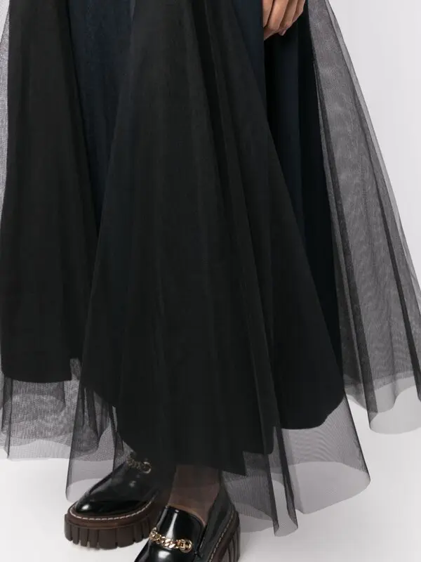 Molly Goddard Odell Tulle-Inserts Midi Dress In Blue - 71% Off