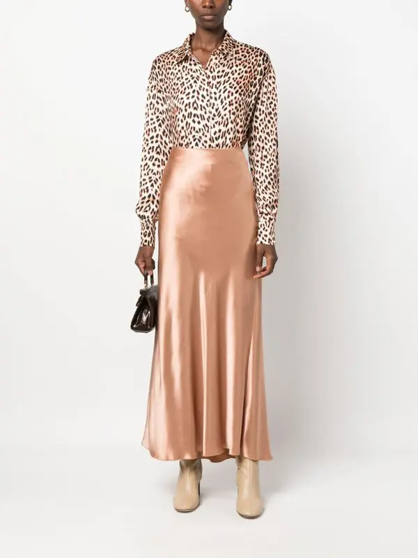FORTE_FORTE High-waisted Straight Skirt - Orange