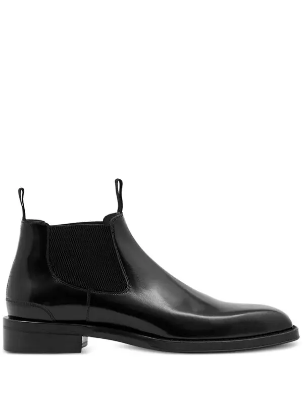 Burberry Square-toe Leather Chelsea Boots - Black