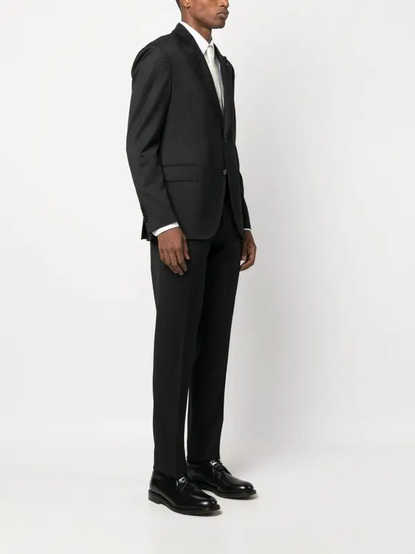LARDINI Single-breasted Two-piece Wool Suit - Black