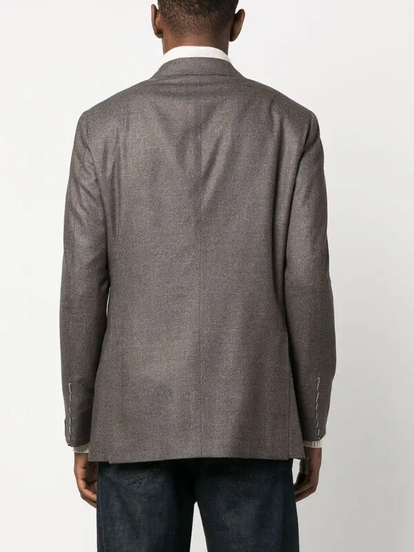 Caruso Single-breasted Wool Blazer - Grey